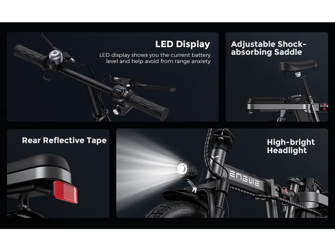 Bicicleta Elétrica ENGWE T14 250W 48V 10Ah 25Km/H-Cinza | Worten.pt