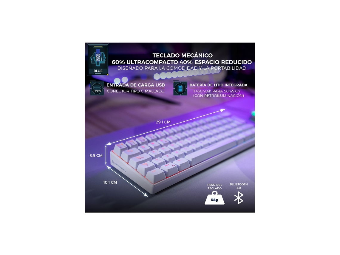 Teclado Gaming NEWSKILL Pyros ivory RGB | Macros | Antighosting ...