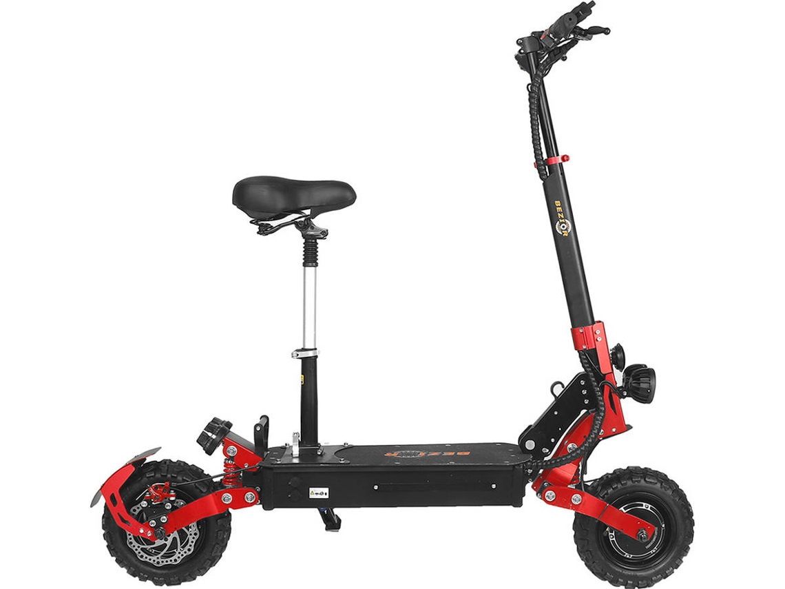 Trotinete Elétrica BEZIOR S2 Vermelho (Velocidade Máx: 65 km/h ...