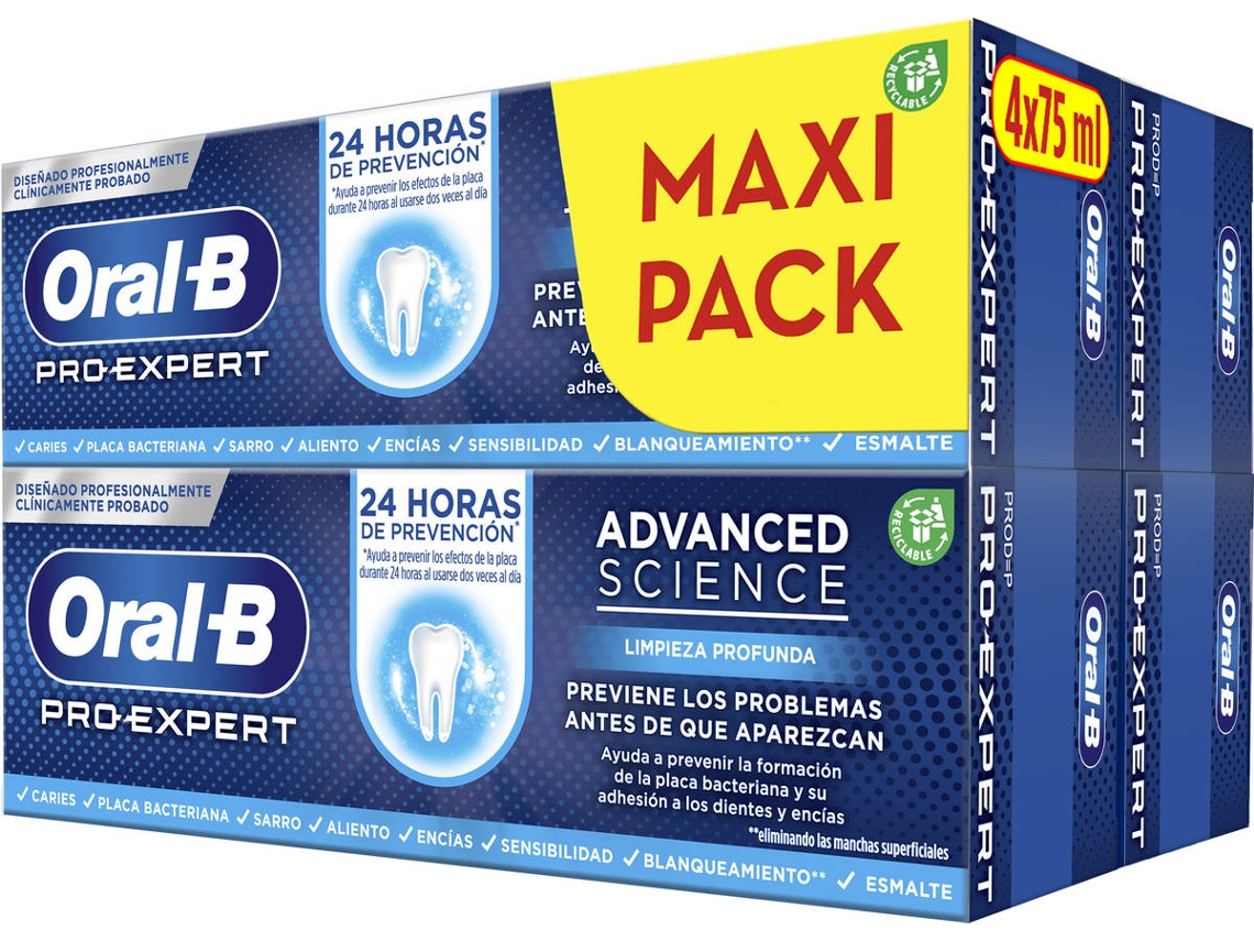 Pasta de Dentes ORAL-B Pro-Expert Advanced Science Limpeza Profunda (4 ... Pasta de Dentes ORAL-B Pro-Expert Advanced Science Limpeza Profunda (4 ...
