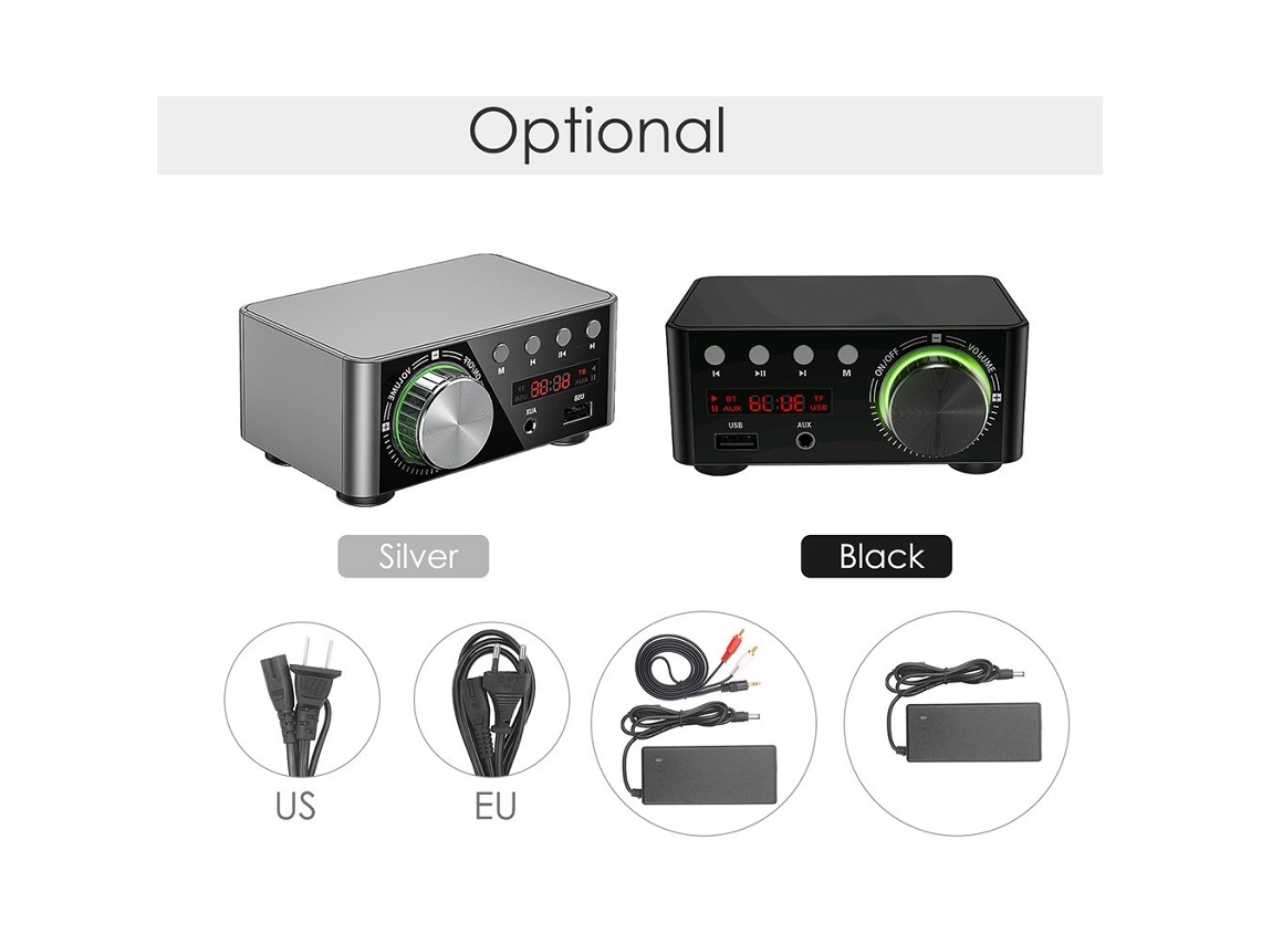 Hifi Bt5.0 Amplificador Digital Mini Amplificador de Áudio Estéreo 100W Canal Duplo Potência de ...