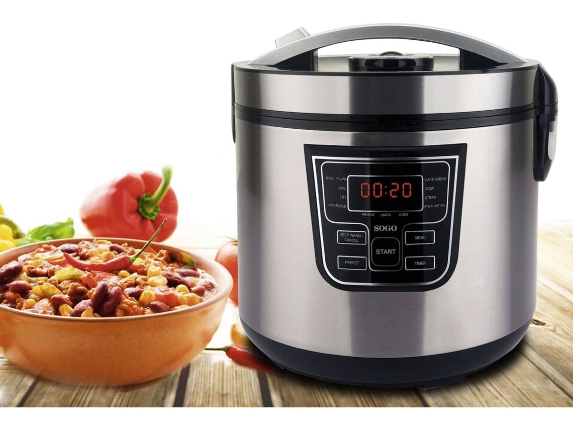Arrozeira SOGO OLL-SS-10765 Inox (5 L - 860 W - 8 acessórios) | Worten.pt