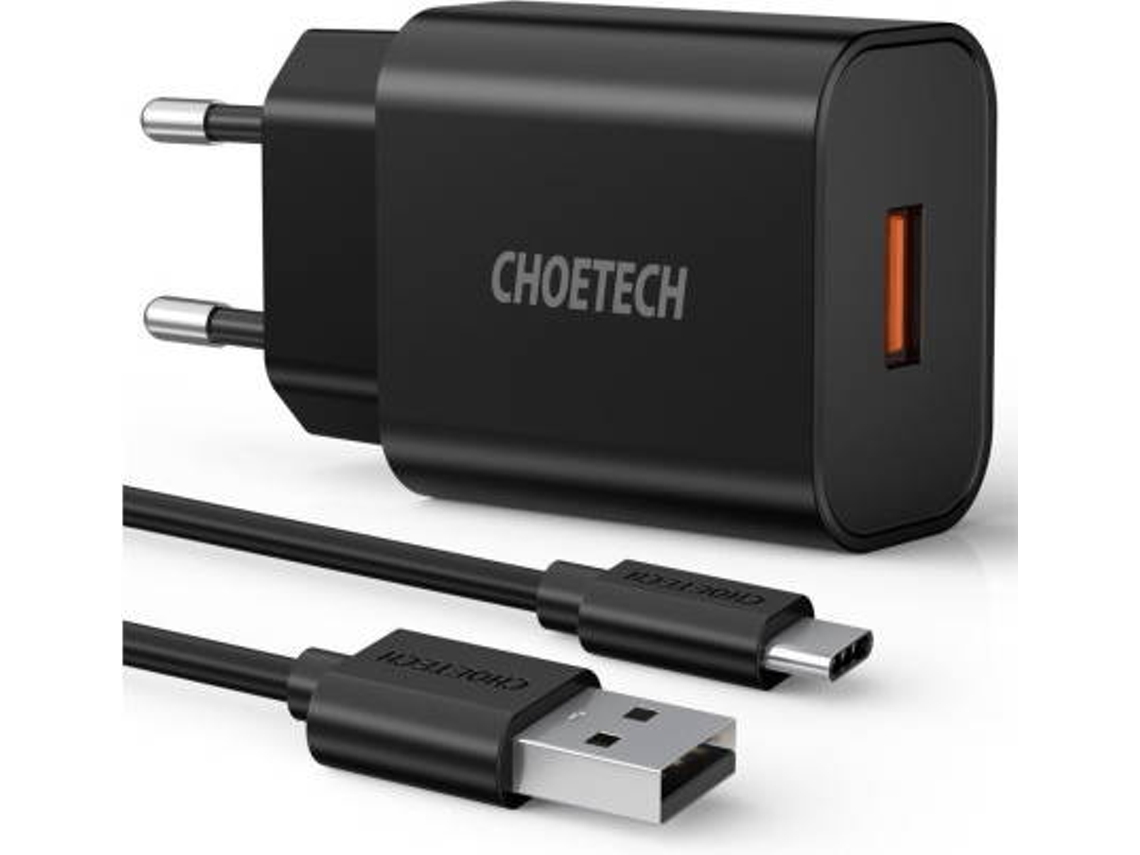 Carregador CHOETECH CRT032 (3A - Type C - Preto) | Worten.pt