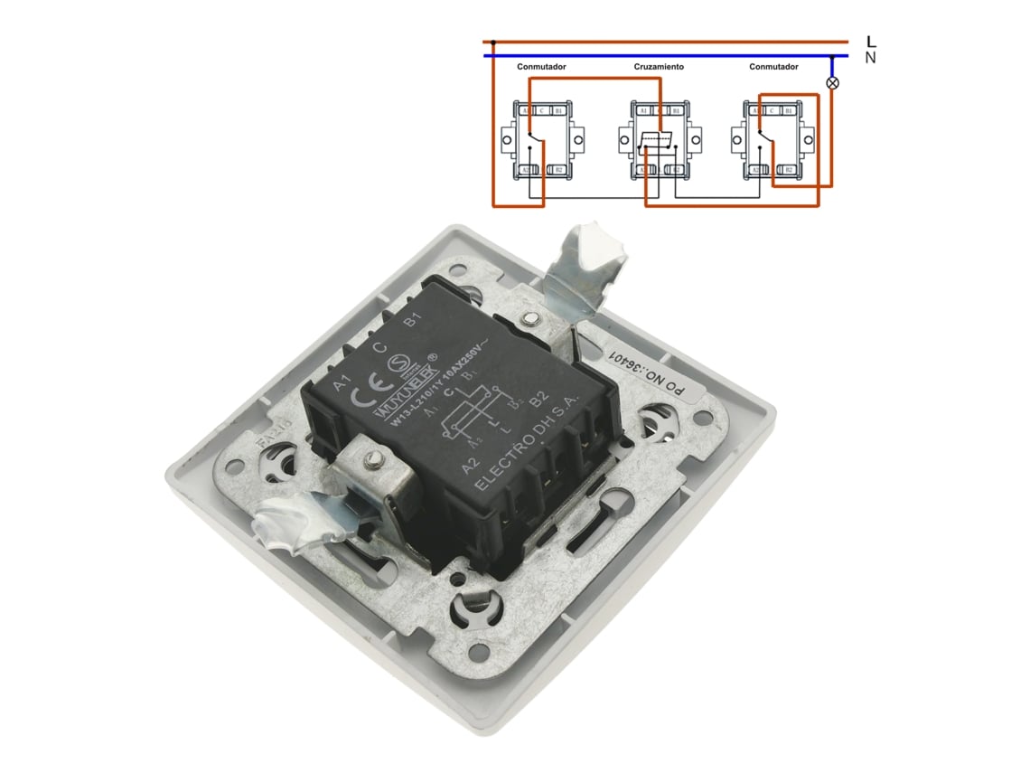 Interruptor Inversor De Encastrar Com Espelho 80X80Mm Série Lille Prata ...