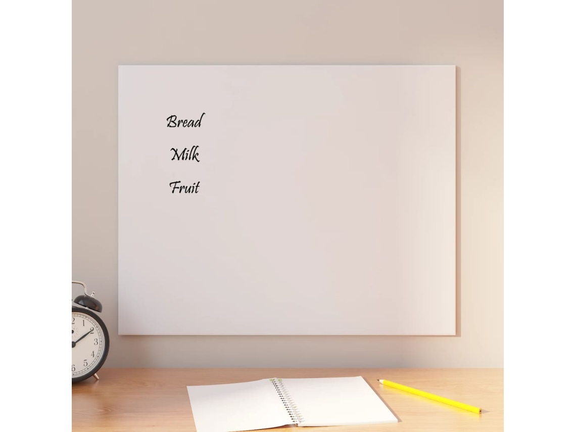 Quadro Magnético de Parede 50X40 Cm Vidro Temperado Branco VIDAXL ...