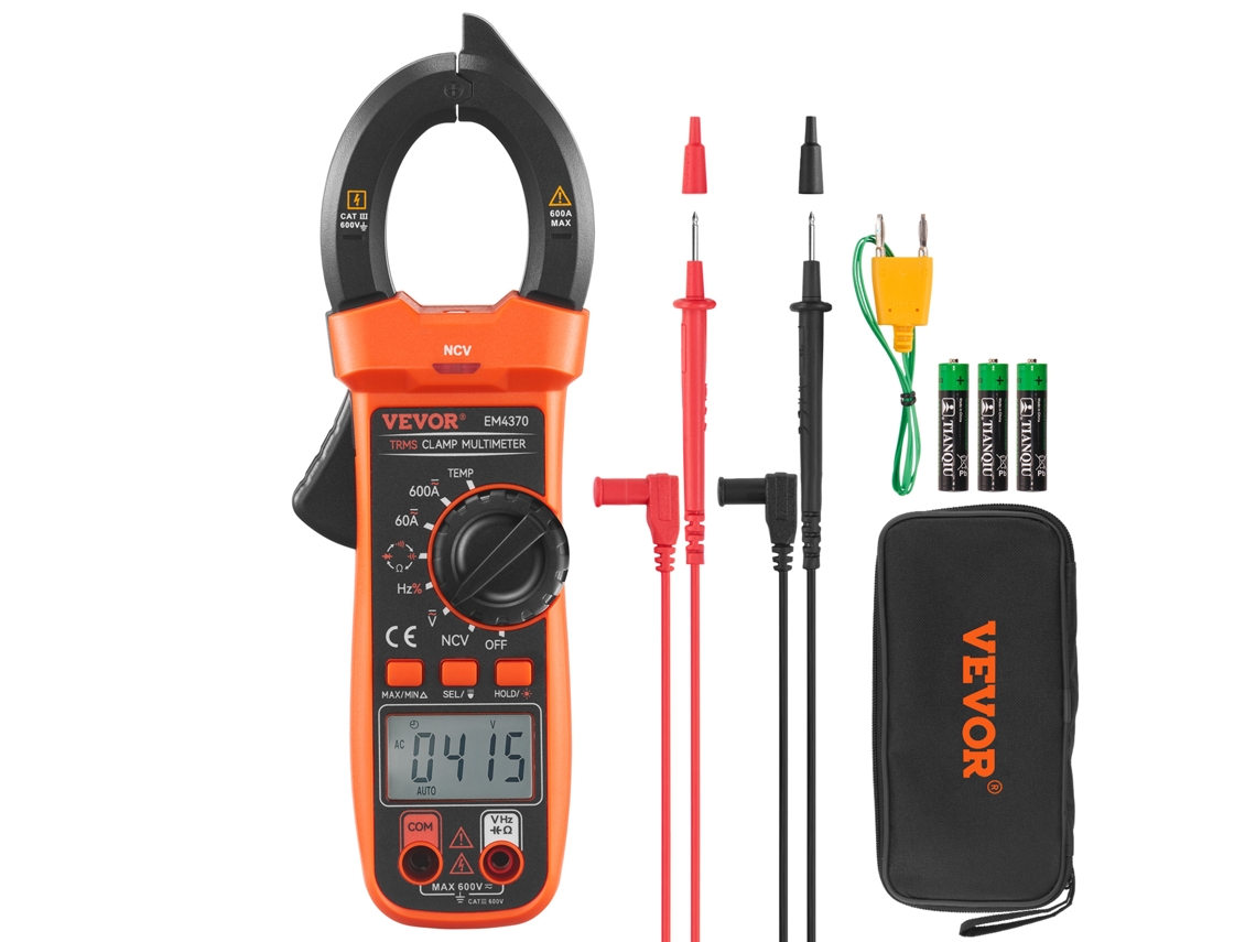 Pinça Amperímetro Digital Multímetro True Rms Ac Dc Volt Amp Medição ...