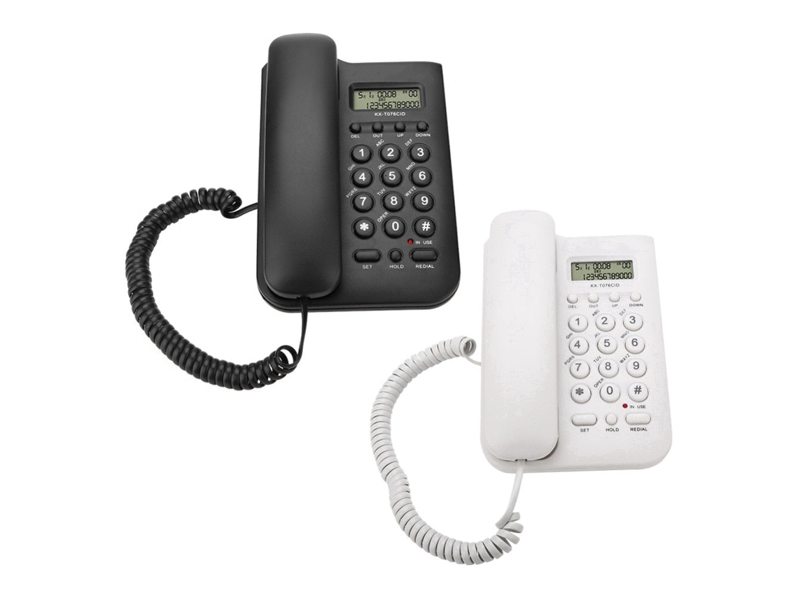 Telefone Fixo com Fios SLOWMOOSE Kx-T076 Preto | Worten.pt