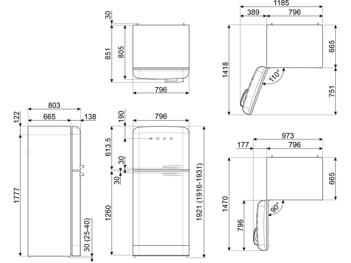 Frigorífico SMEG FAB50LCR5 (No Frost - 192.1 cm - 524 L - Creme ...