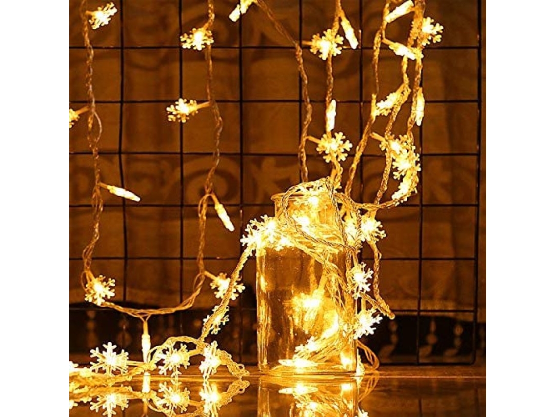 Luzes de Fada de Floco de Neve 40 Luzes de Fada Led Operadas Por ...