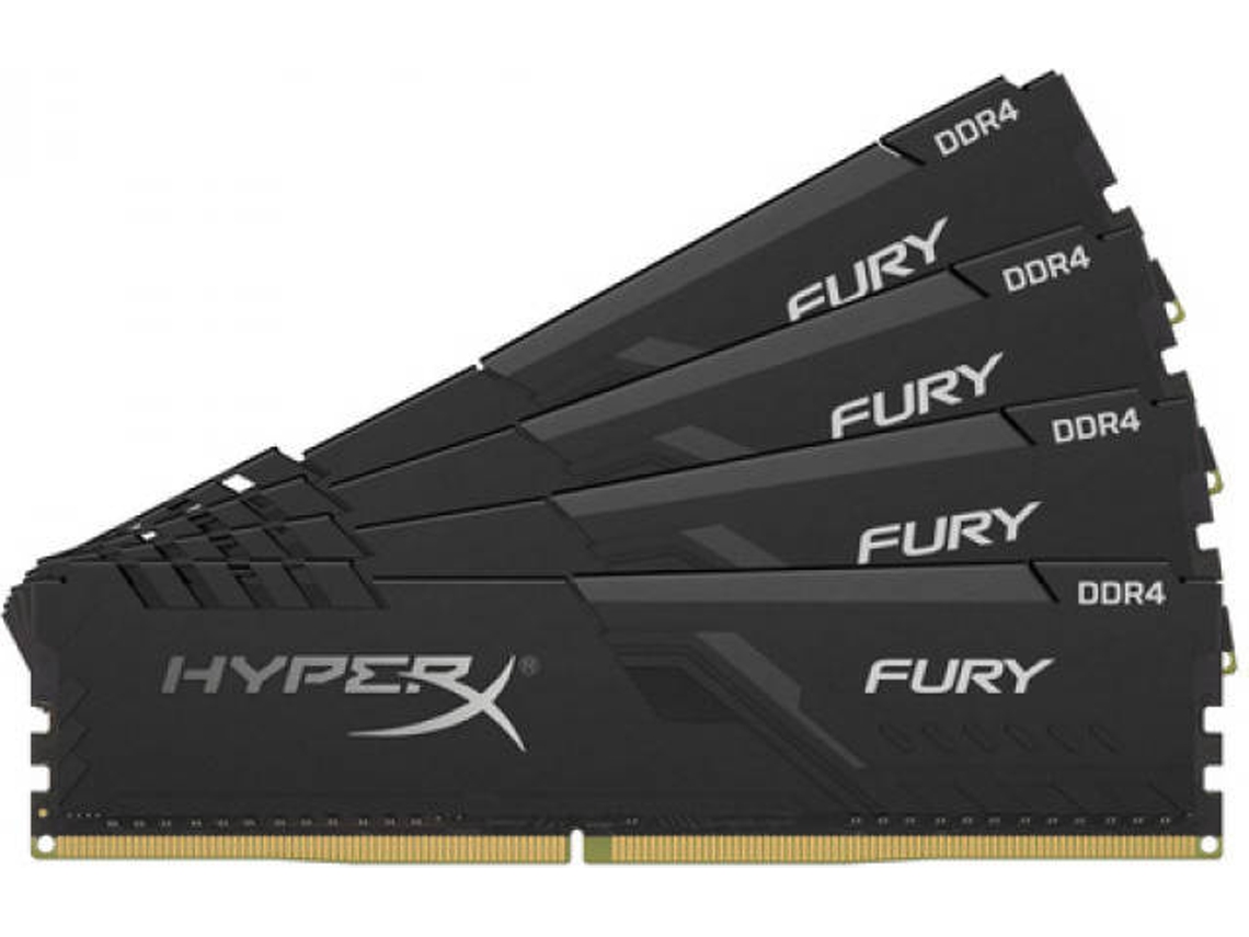 Memória RAM DDR4 KINGSTON HyperX Fury (4 x 32 GB - 2666 MHz - CL 16 - Preto) | Worten.pt