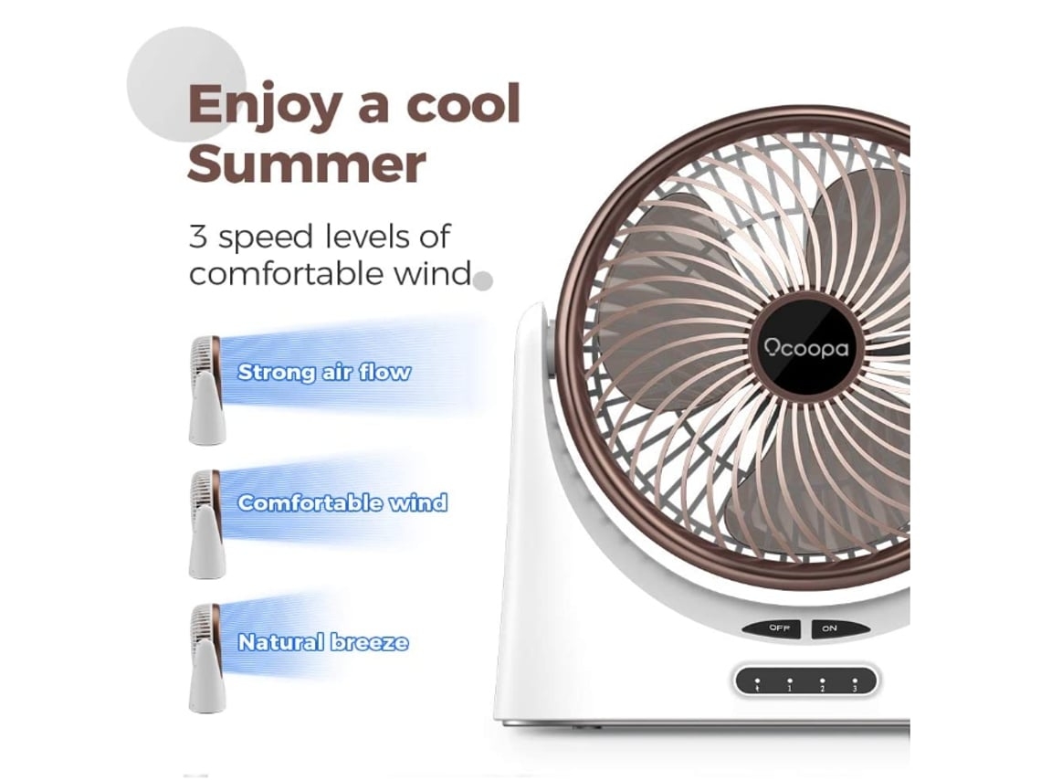 Ventoinha de Mesa Portátil ENZON Silencioso Dourado | Worten.pt