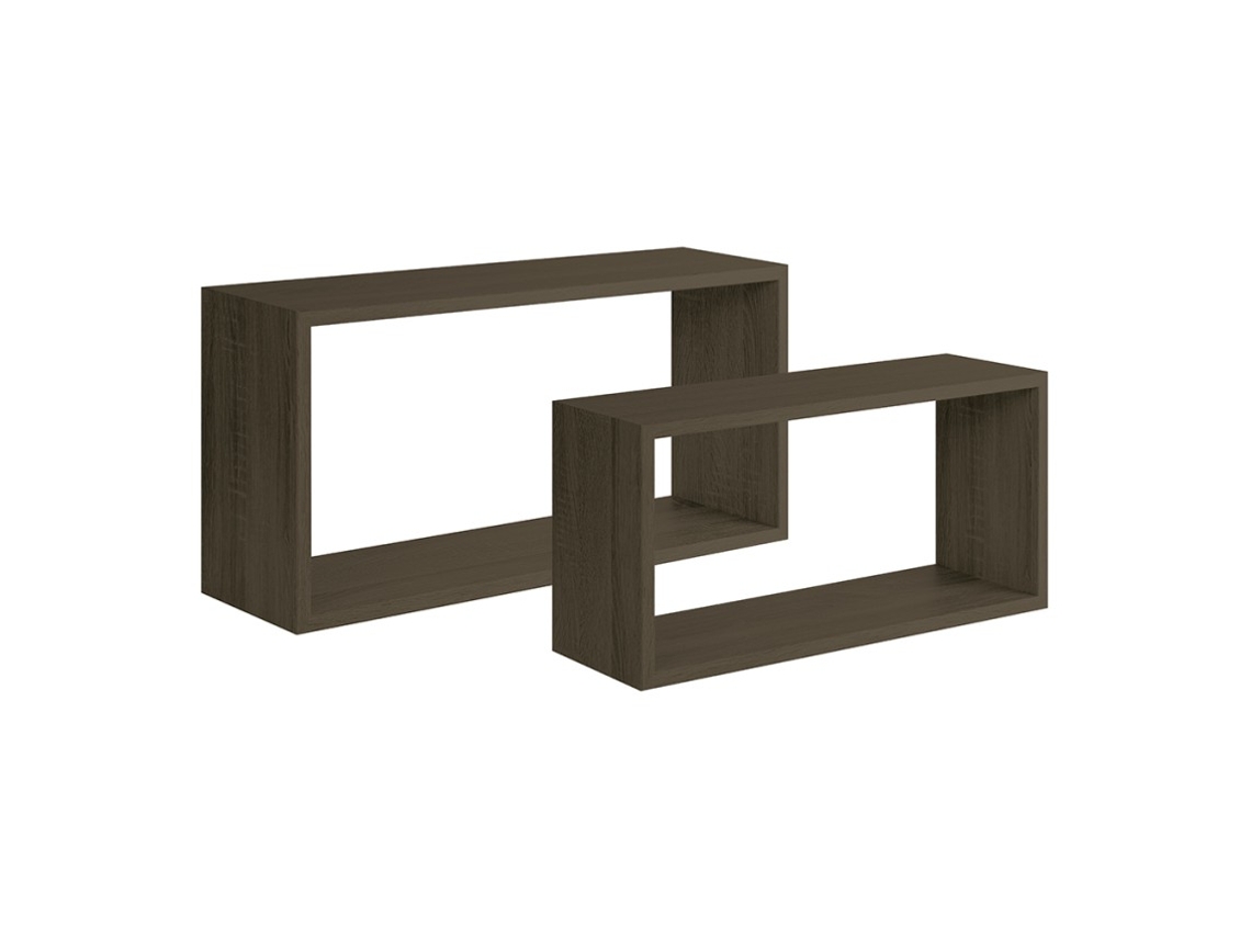 Conjunto de 2 prateleiras de parede de cubo retangulares prateleira ...