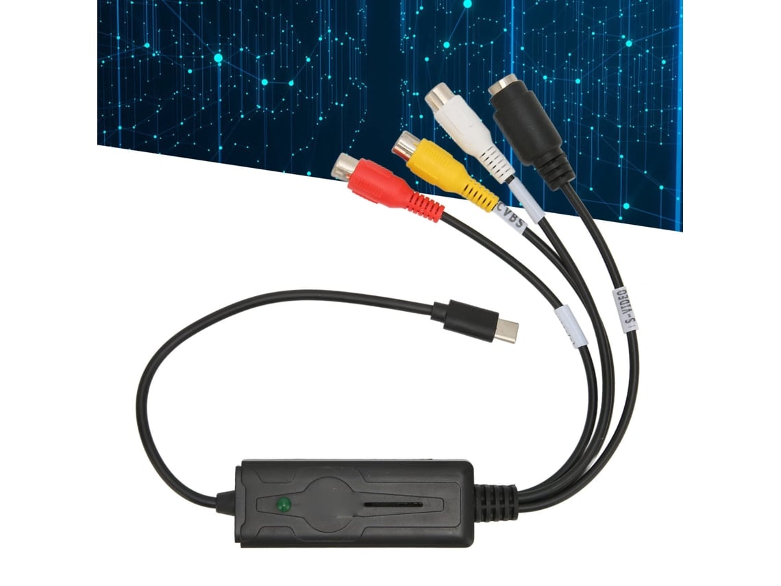 Placa de Captura de Áudio e Vídeo Usb C Adaptador Conversor Rca para ...