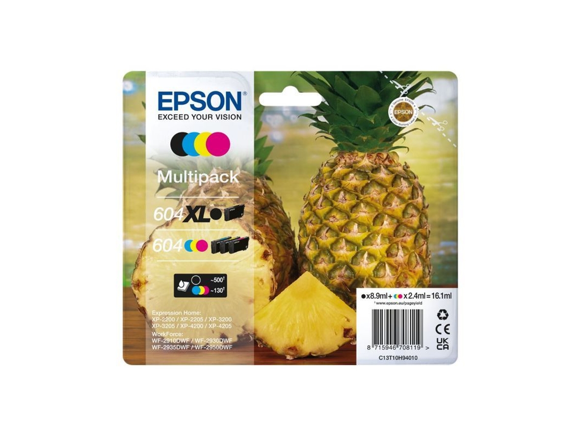 Conjunto de 4 Cartuchos de Tinta Originais Pacote Epson 604Xl/604 ...