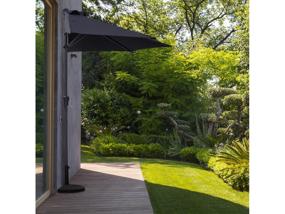 Guarda-sol preto de parede apoio muro varanda terraço preto Kailua ...