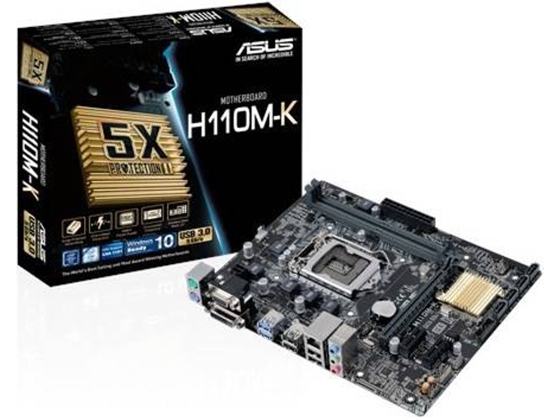 Motherboard ASUS H110M-K (Outlet Grade A - Socket LGA 1151 - Intel H110 - Micro ATX) | Worten.pt