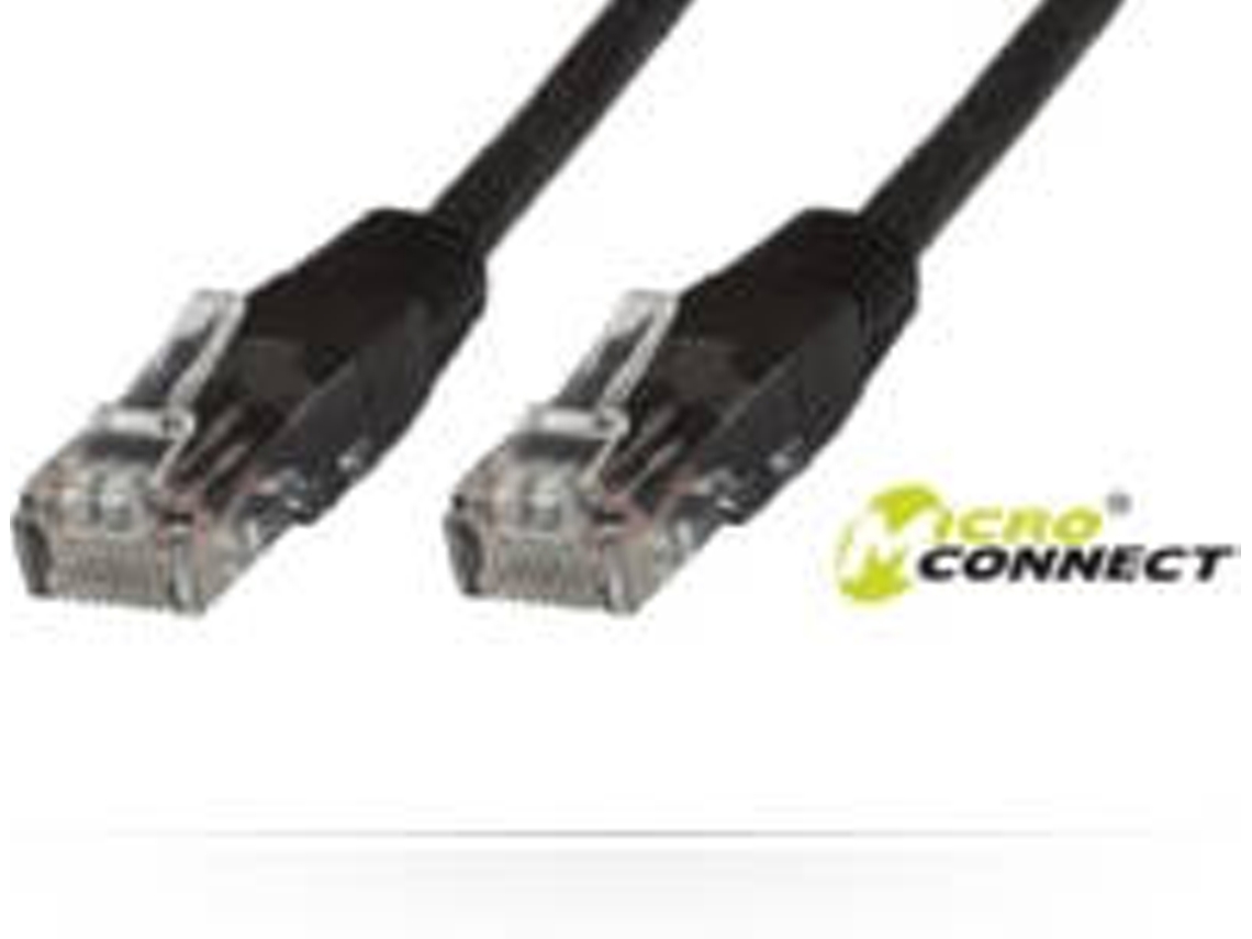 Cabo de Rede MICROCONNECT (RJ45 - 20 cm - Preto) | Worten.pt