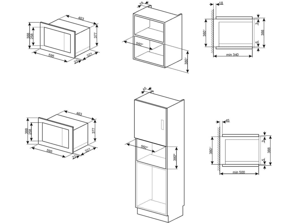 Micro-ondas Encastre SMEG FMI020X (20 L - Com Grill - Inox) | Worten.pt