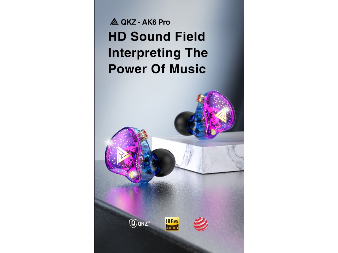 Auriculares com Fio OHPA com Fio Qkz Ak6 Pro In Ear Microauriculares ...