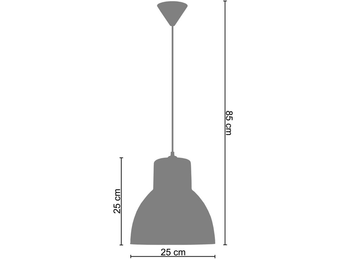 Candeeiro de Suspensão TOSEL Cloche Verre 25 12462 Branco | Worten.pt