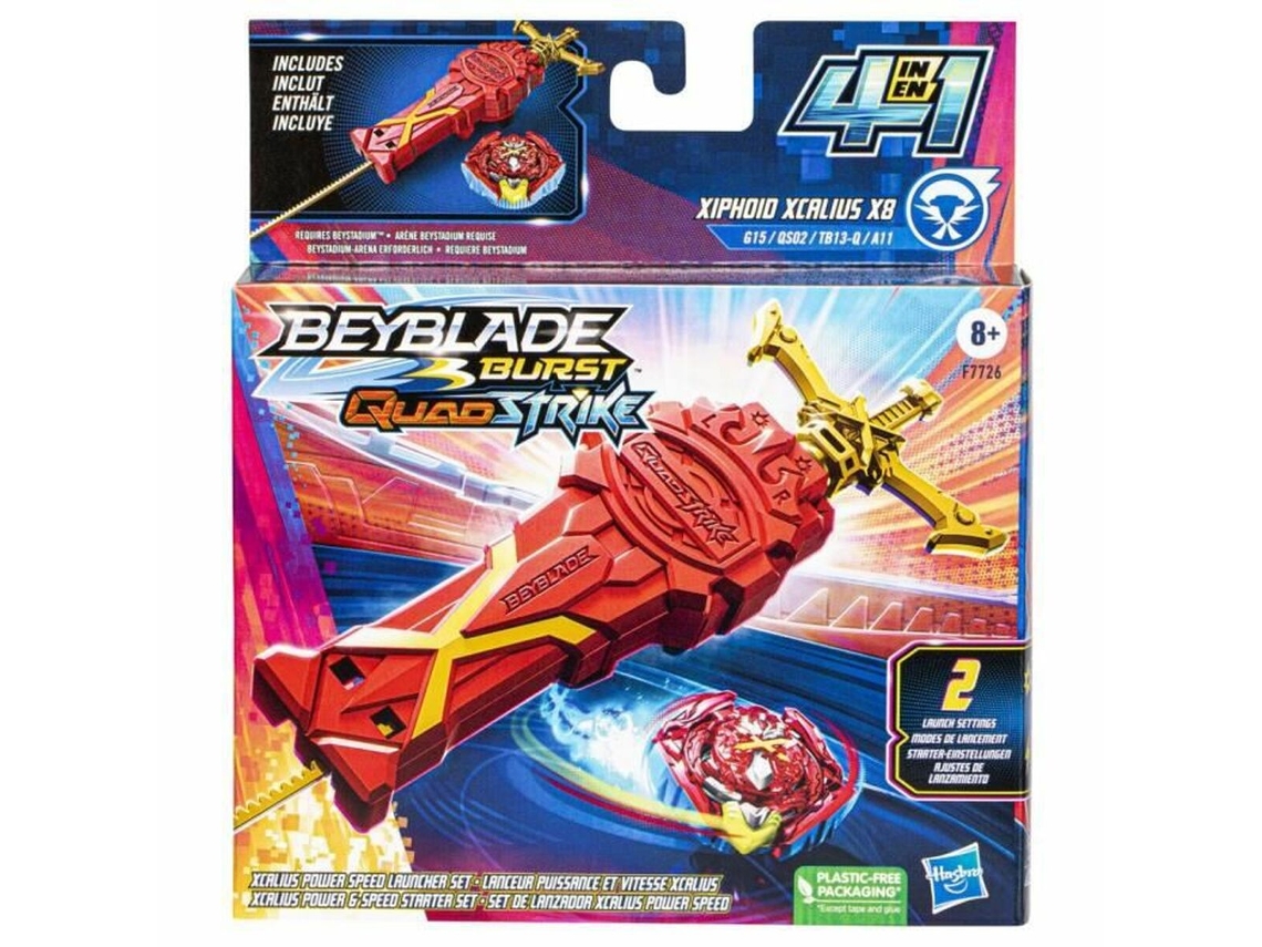 Pião Hasbro Xcalius Power Speed Launcher Pack BEYBLADE (Idade Mínima ...