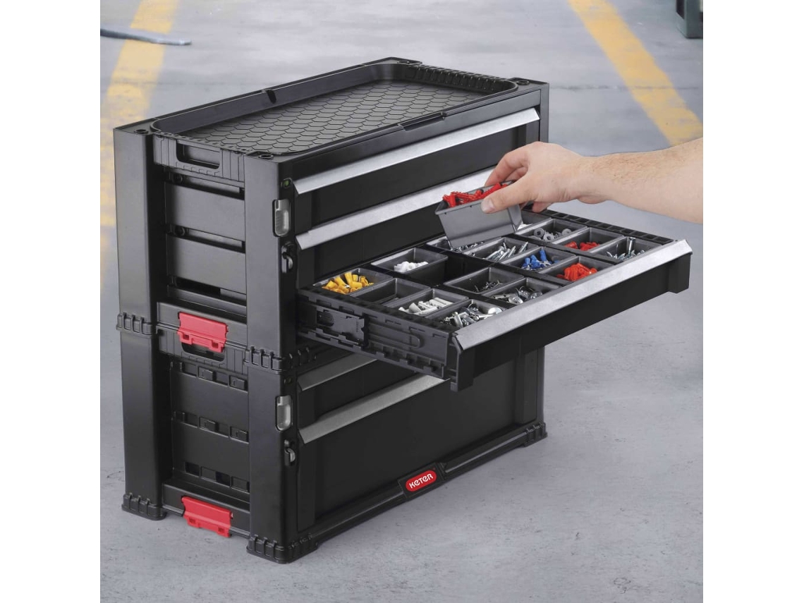 Keter 427269 Modular Tool Chest of Drawers Black | Worten.pt