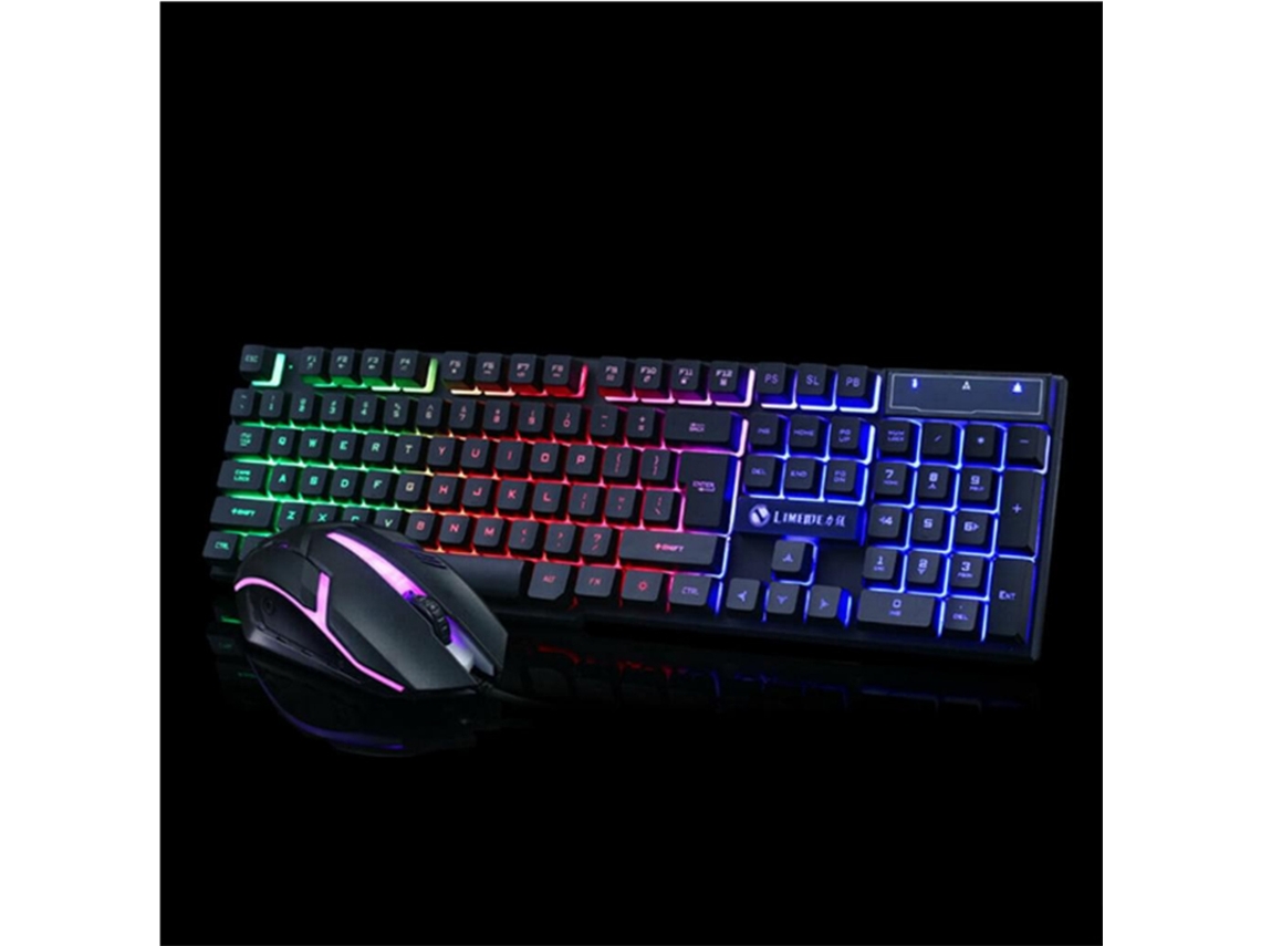 Teclado Gaming + Rato ELKUAIE Layout Retroiluminado Por Led (Inglês ...