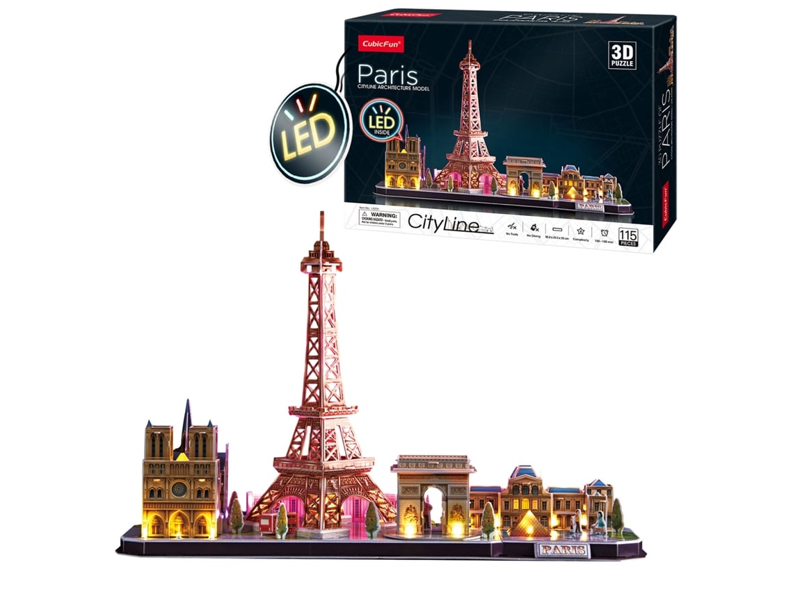 Puzzle 3D Torre Eiffel Paris Led (8 anos - 115 peças) | Worten.pt