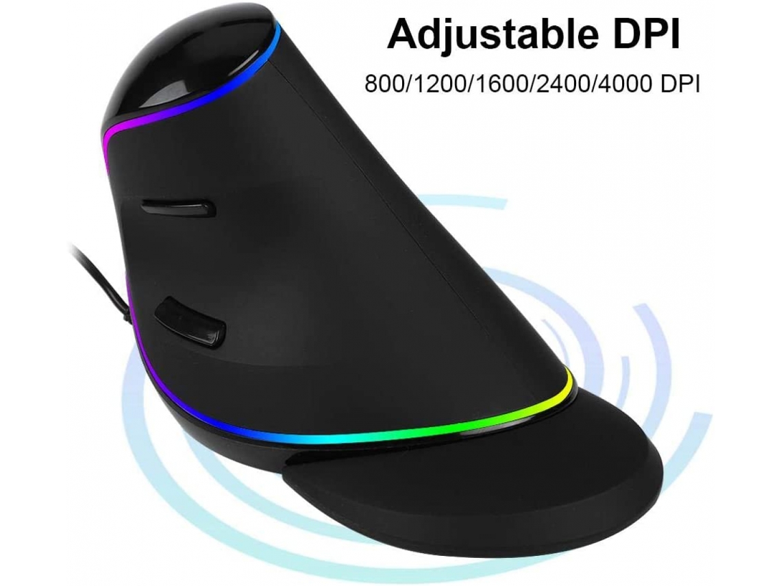 Mouse Vertical Delux 618 Plus, Mouse Para Jogos Ergonômico Com Fio Led ...