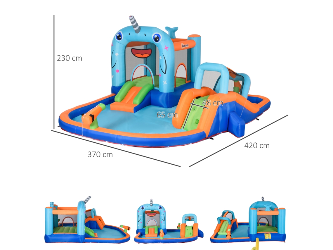 Castelo Insuflável OUTSUNNY 342-052V90 (420X370X230Cm) | Worten.pt