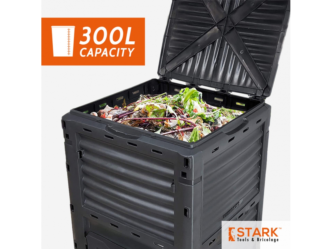 Compostor para jardim composter externo em plástico 300 litros Humus ...