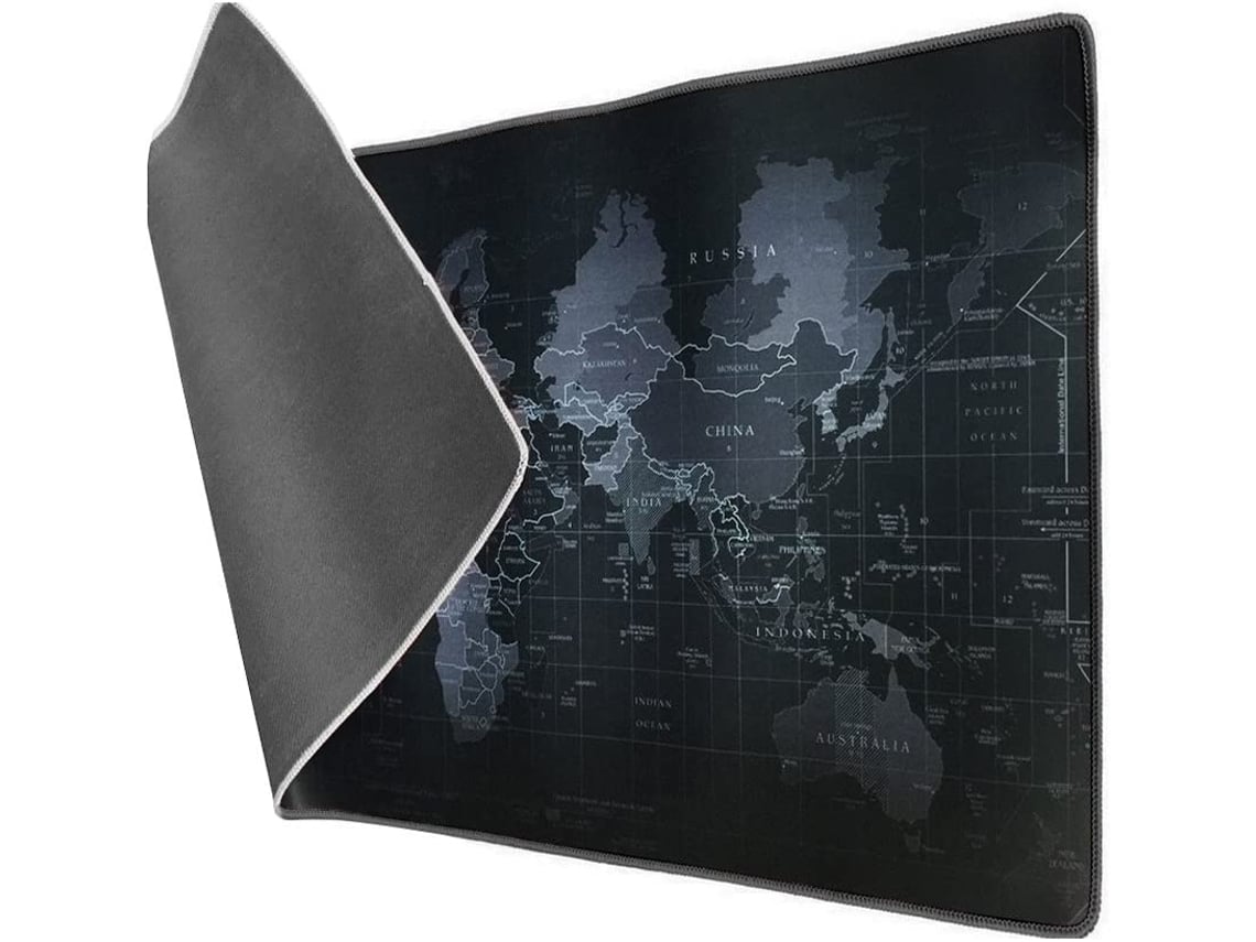 Tapete de Rato Xl Mouse Pad 900 x 400 x 3 mm World Map Preto | Worten.pt