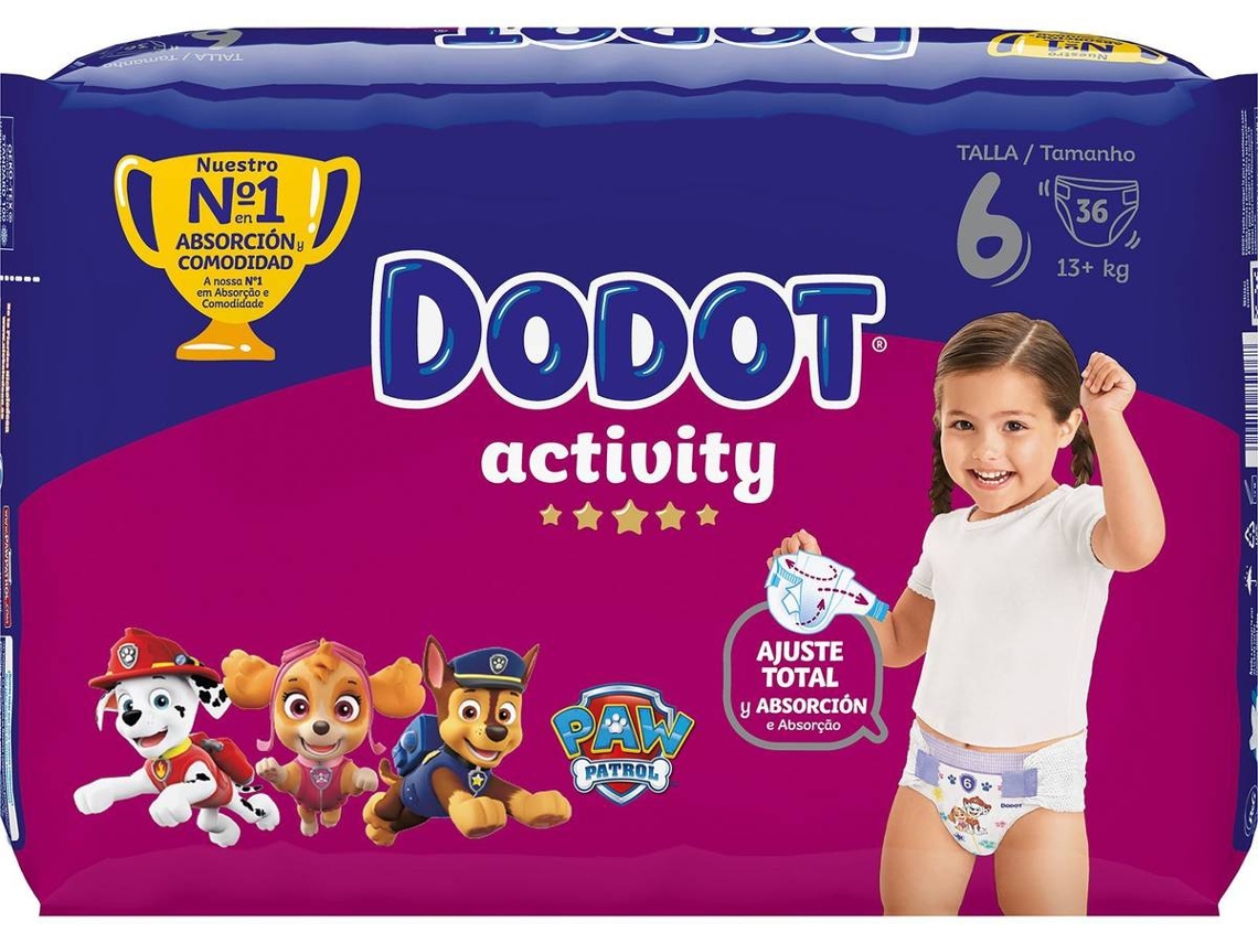Fraldas DODOT Activity T6 (4x36 - 144 Unidades) | Worten.pt