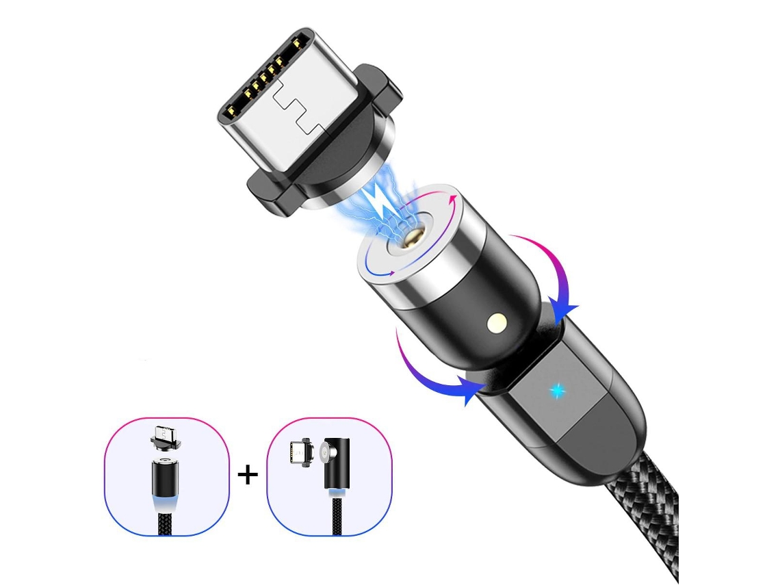 Cabo Magnético 2 Metros 540º Full Rotation Type C – Tipo C | Worten.pt