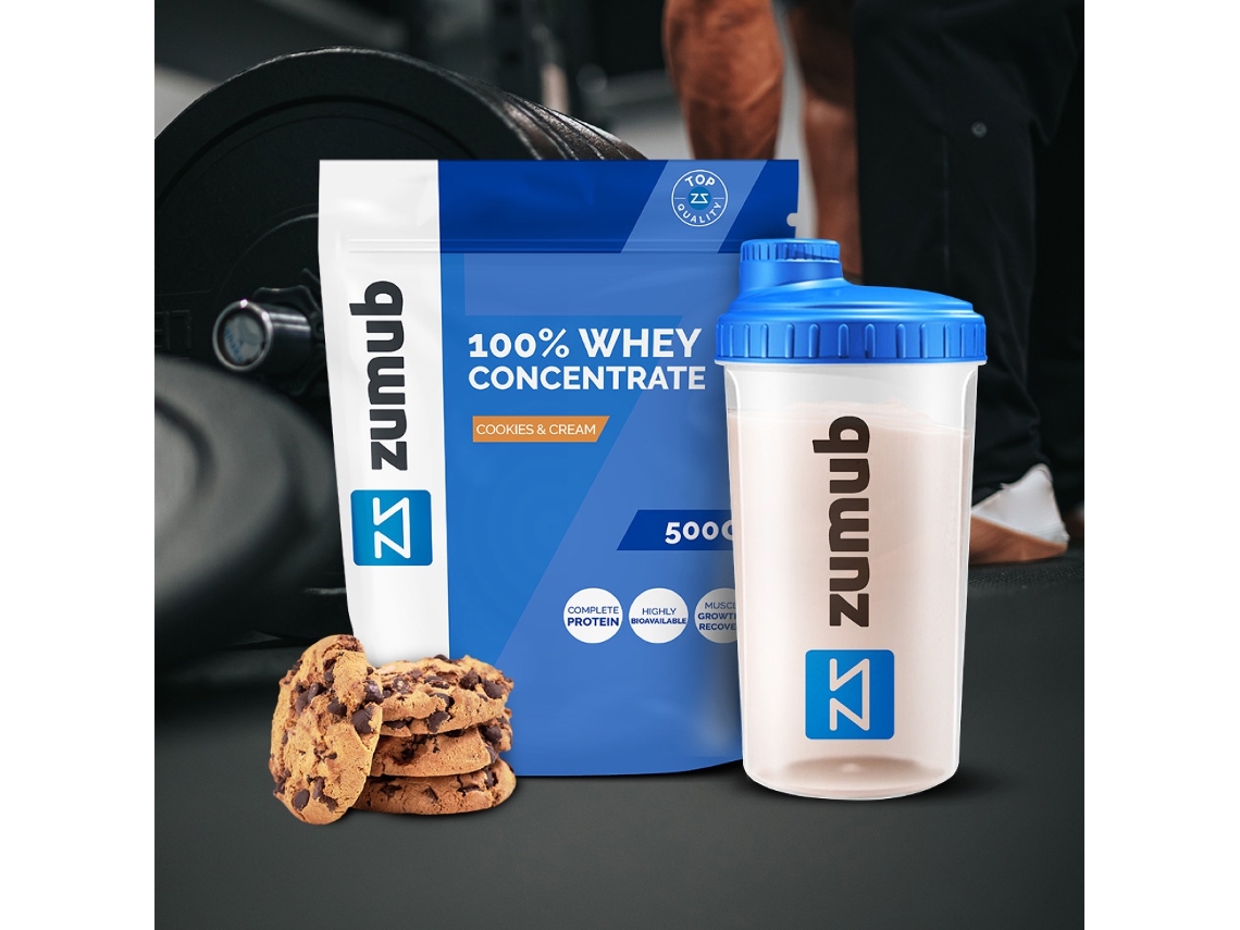 Suplemento Alimentar ZUMUB 100%Whey Concentrate (500g - Sabor: Cookies ...