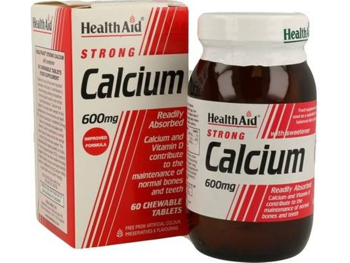 Suplemento Alimentar HEALTH AID Cálcio (60 comprimidos de 600mg ...