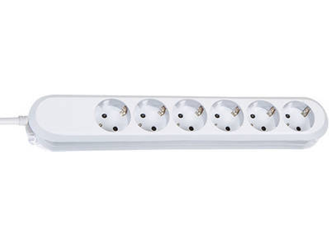 Extensão elétrica BACHMANN SMART 6x Schuko H05VV-F 3G 1.50mm² 16A/3680W 5m Branco | Worten.pt