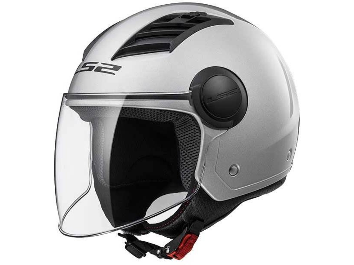 Capacete Jet LS2 OF562 Airflow Gloss Silver Long (Tam: M) | Worten.pt