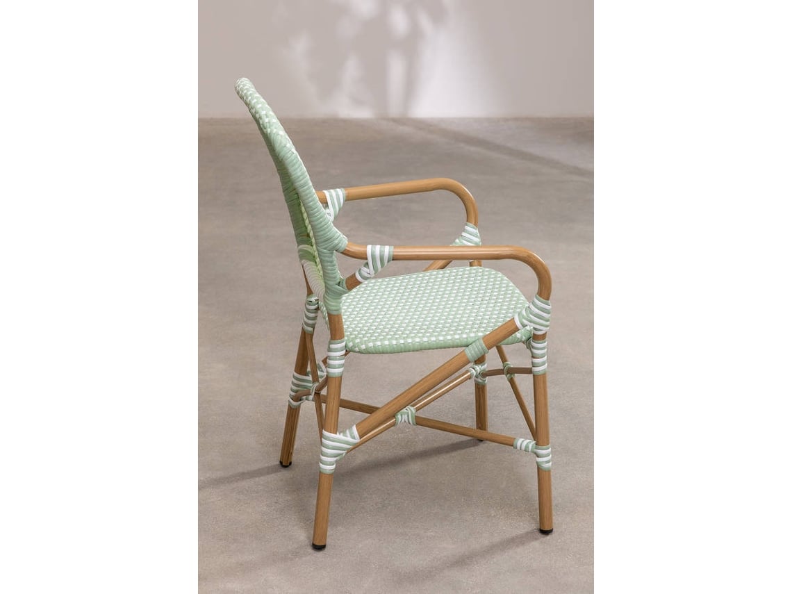 Cadeira de Jardim SKLUM Alisa (Verde - Rattan - 92x55x60 cm) | Worten.pt