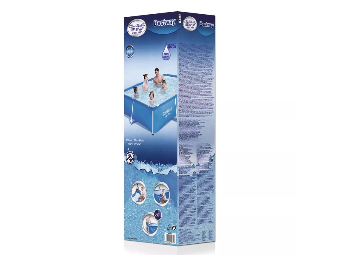 Bestway Piscina Steel Pro Estrutura Aço Retangular 259X170X61 Cm 56403 ... Bestway Piscina Steel Pro Estrutura Aço Retangular 259X170X61 Cm 56403 ...