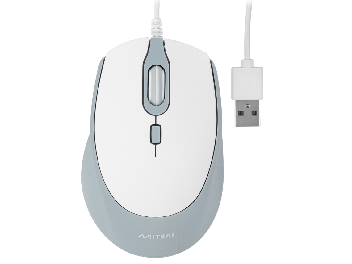 Rato MITSAI R380 (Cabo USB - Regular - 3200 dpi - Branco e Cinza ...