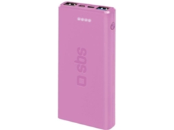 Powerbank SBS Fast Charge (10000 mAh - 2 USB - Rosa) | Worten.pt