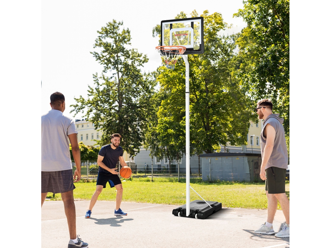 Tabela de Basquetebol SPORTNOW com Rodas Altura Ajustável Portátil com ...