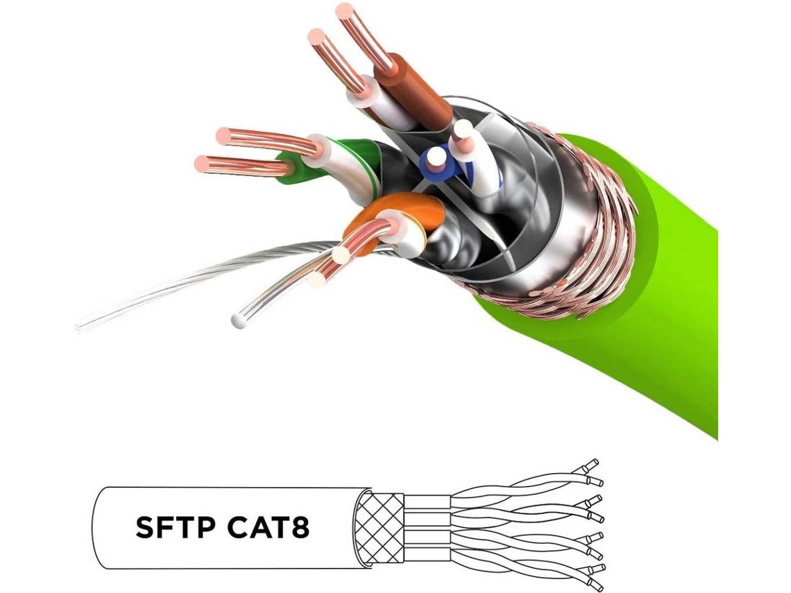 Cabo Ethernet DURONIC CAT8/GN/10-SFP (RJ45 - 10 m) | Worten.pt