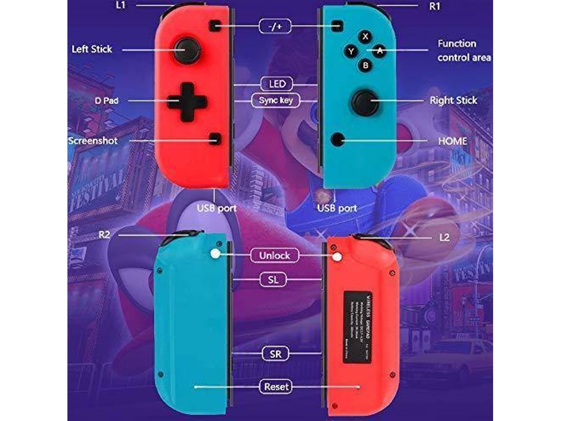 Comando Nintendo Switch Pro ENKERS Gamepad (Wireless - Azul) | Worten.pt