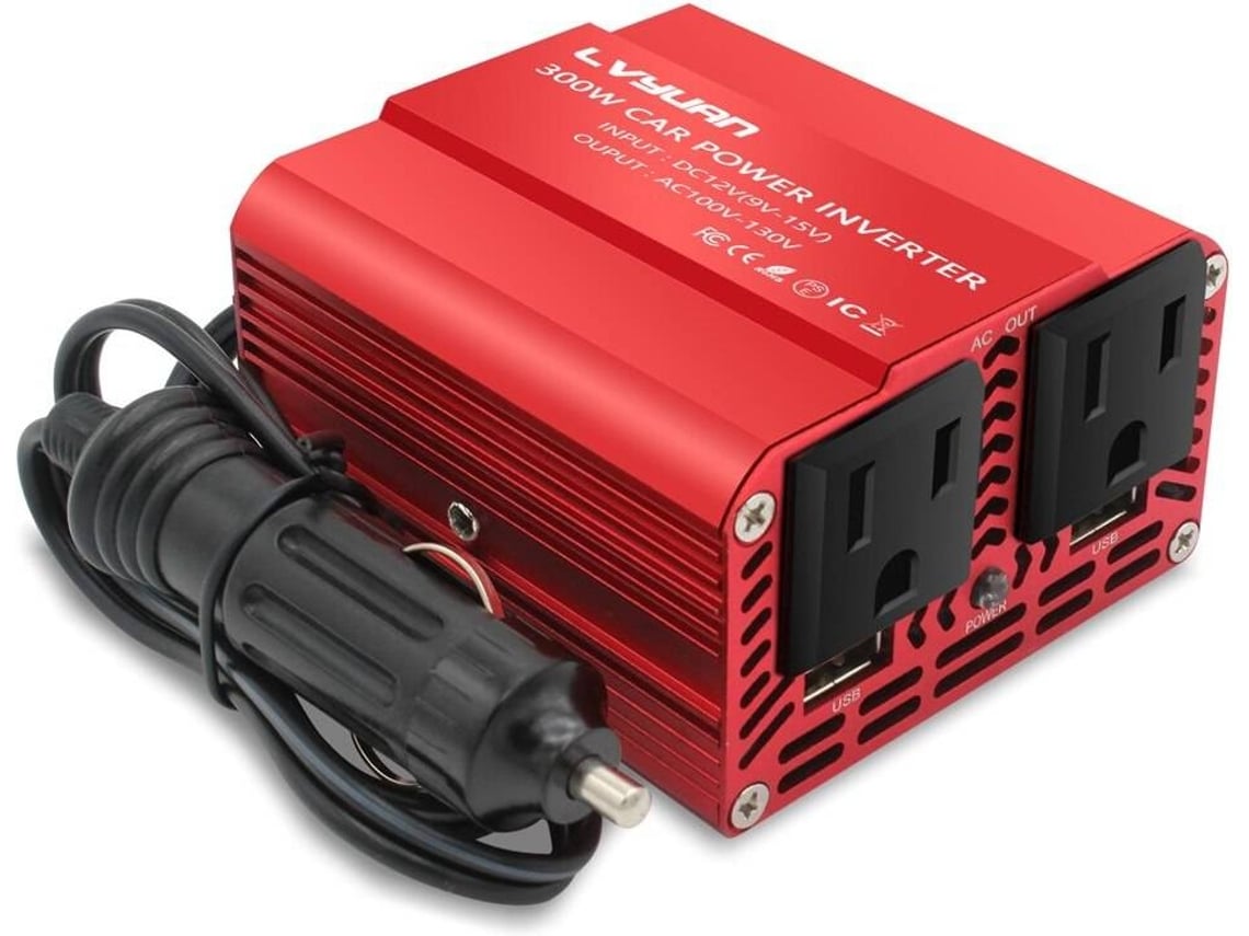 Inversor de Carro 300W Dc 12V LY-300W-1 Vermelho | Worten.pt
