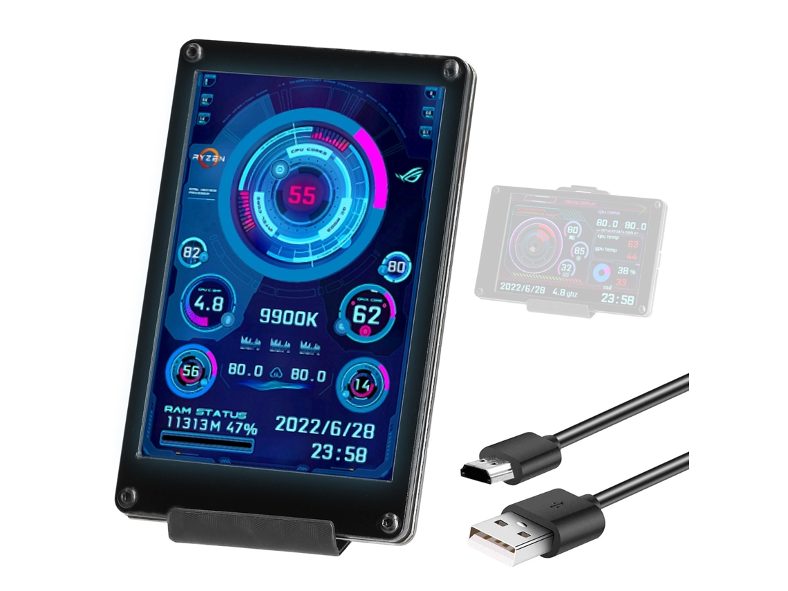 3.5 Polegada Ips Monitor Lcd Computadores Monitor Cpu Gpu Monitoramento ...