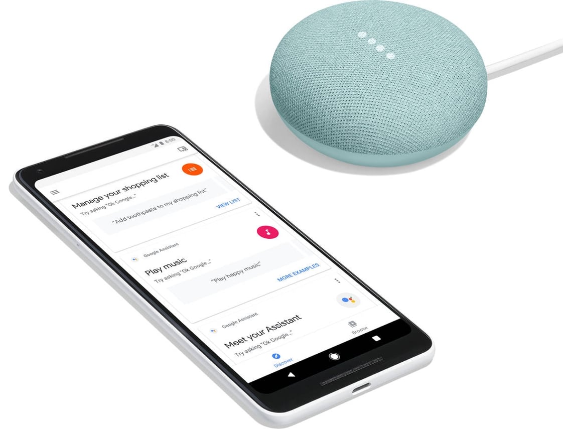 Assistente Virtual GOOGLE Home Mini Aqua (Google Assistant - Azul ...