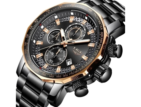 Relógio Luxo para Homem LIGE Bracelete (Metal - Preto) | Worten.pt