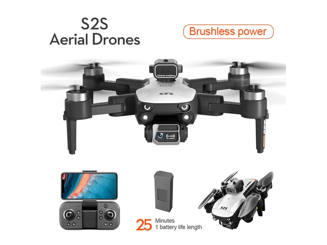 S2S Mini Drone com Camera Dupla 4K Quadricoptero Dobravel Sem Escova 1 Bateria Duracao Da Bateria 25 Min Branco Worten.pt